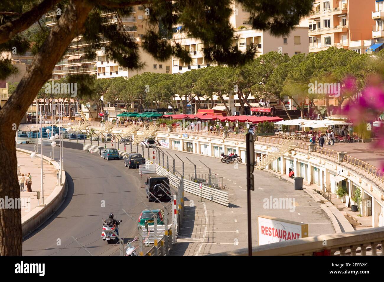 High angle view of traffic on a road, Monte Carlo, Monaco Stock Photo ...