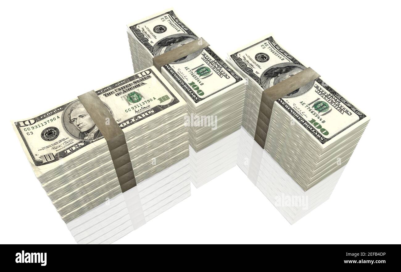 Bundles of hundred dollar bills hi-res stock photography and images - Alamy