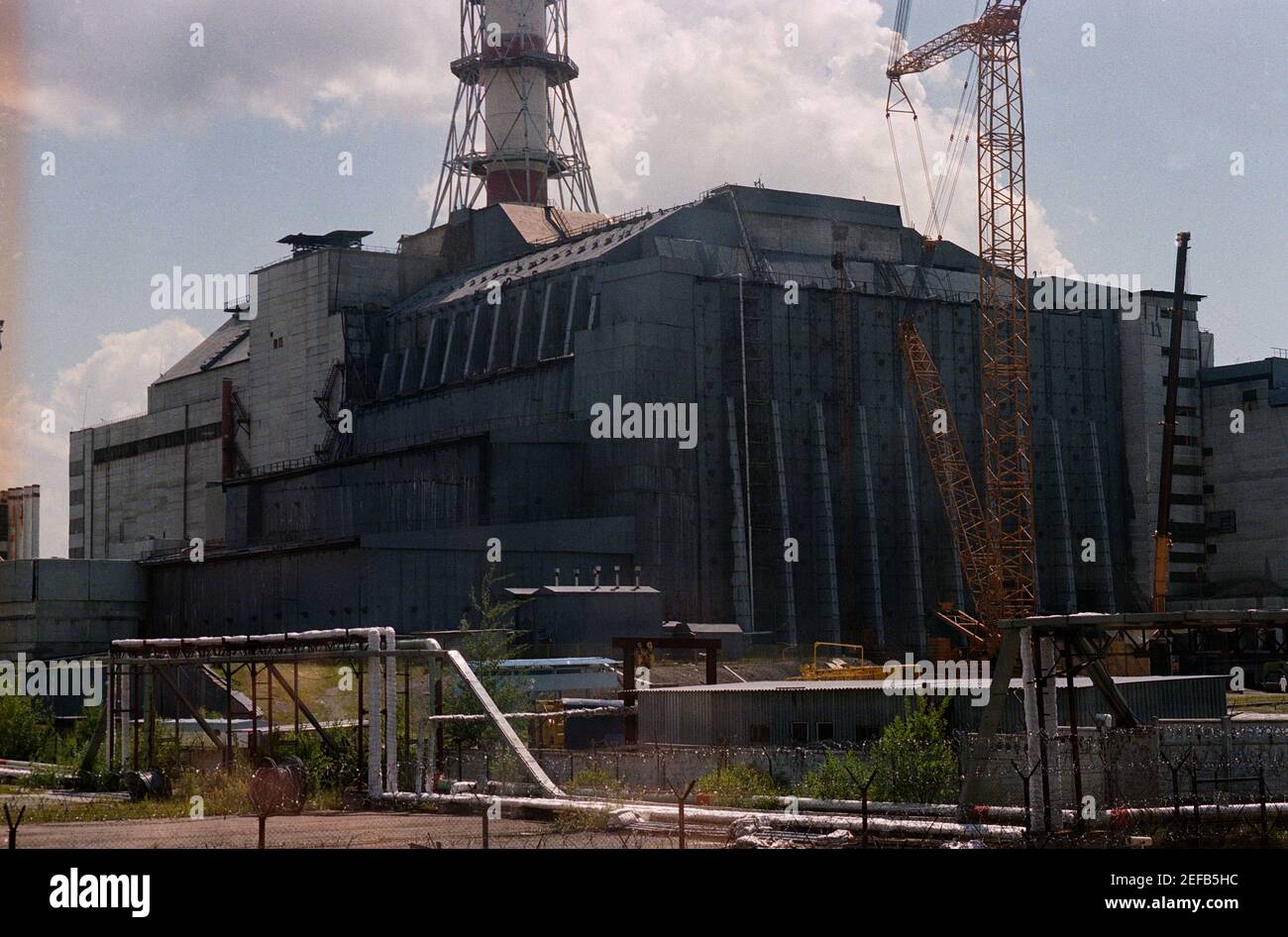 The Chernobyl Nuclear Power Plant, where exploded nuclear reactor ...