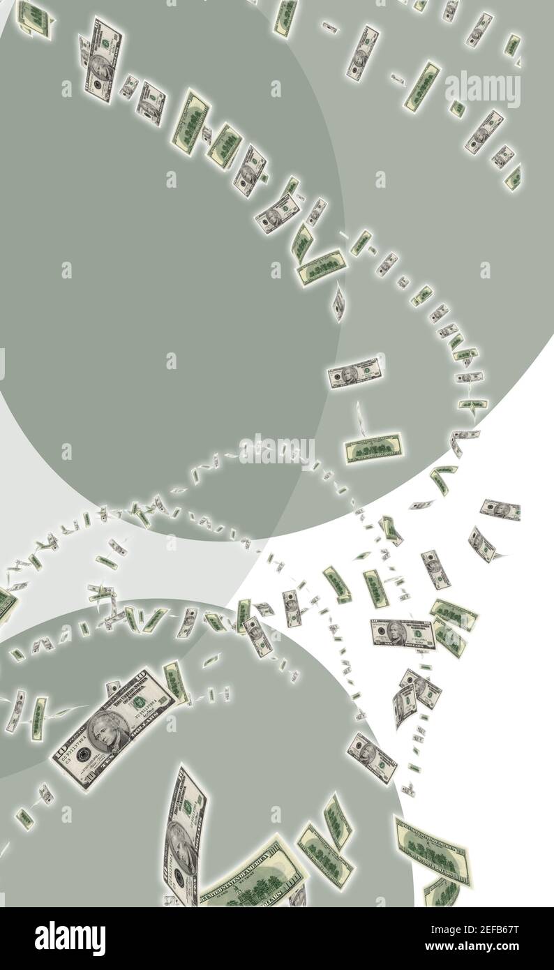 US paper currency falling Stock Photo - Alamy