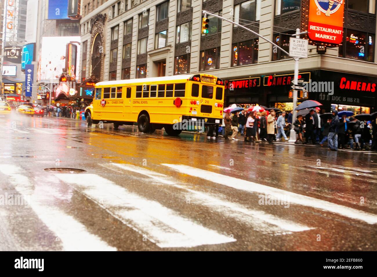 Bus moving on the road Stock Photo - Alamy