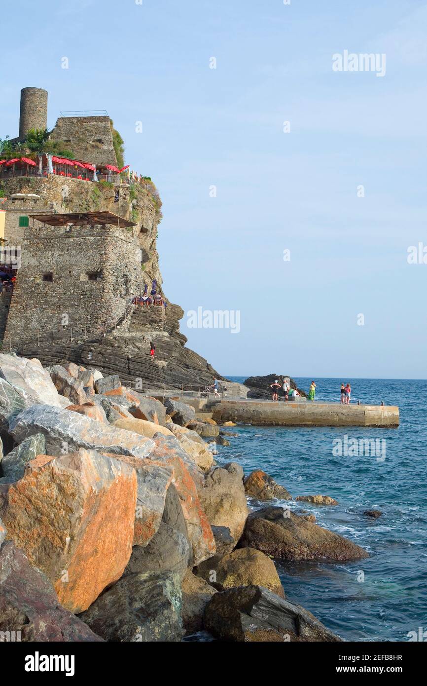 Castle at the seaside, Doria Castle, Italian Riviera, Cinque Terre ...