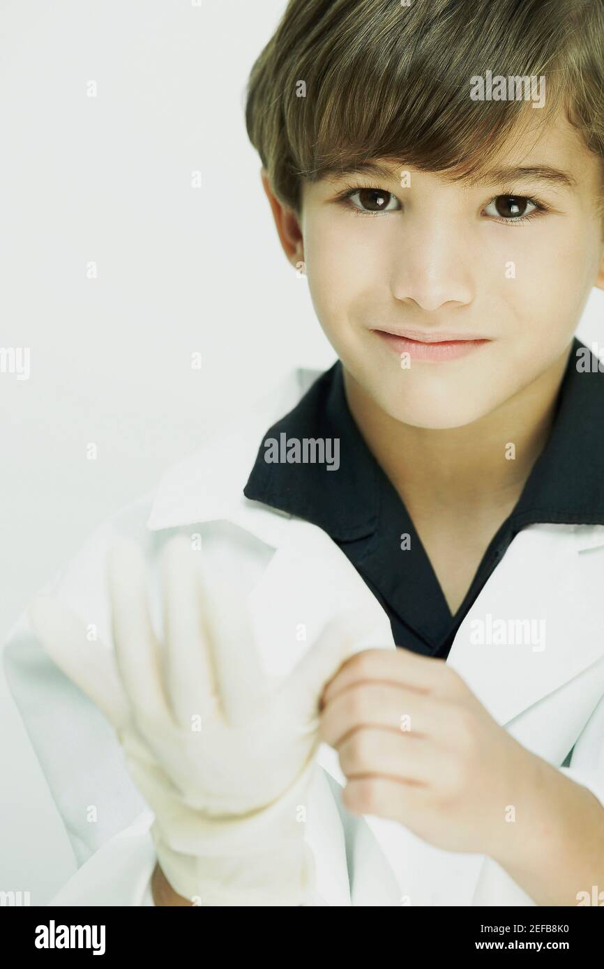Portrait of a boy dressed as a doctor Stock Photo - Alamy