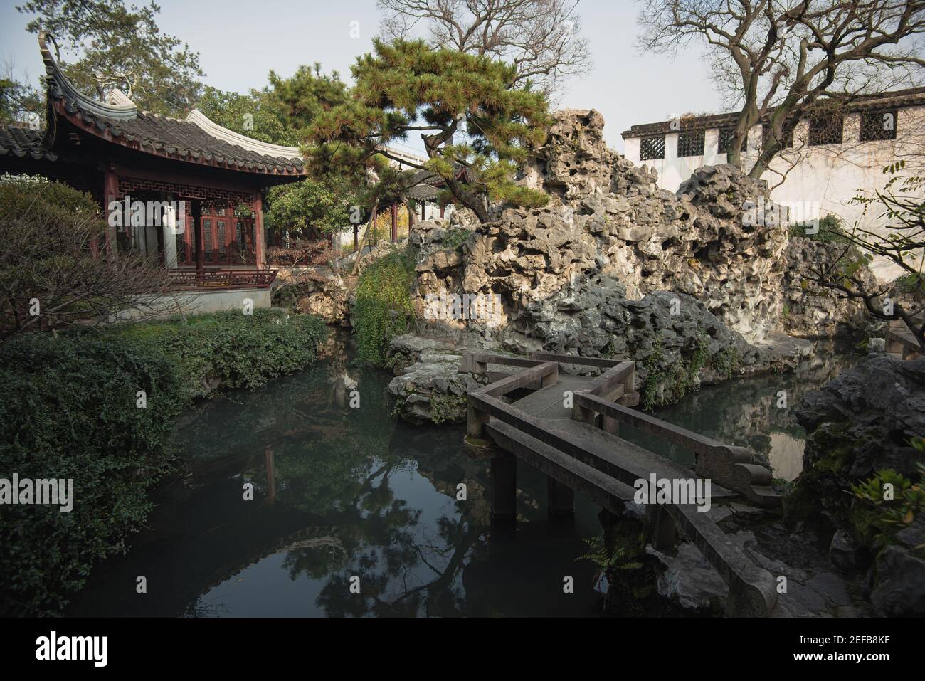 The rockery view of Couple's Retreat Garden(Ou Yuan) built on 1616 is a ...