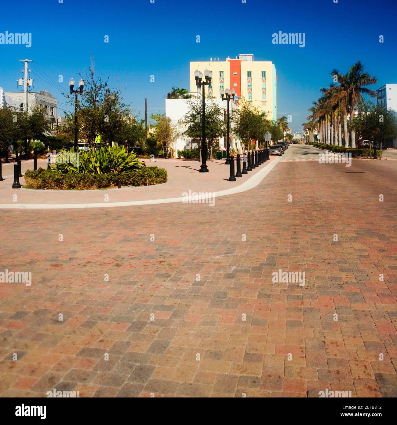 Empty street in a town Stock Photo - Alamy