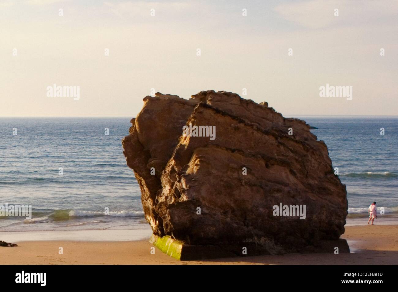 Rock formation on the beach, Biarritz, Basque Country, Pyrenees ...