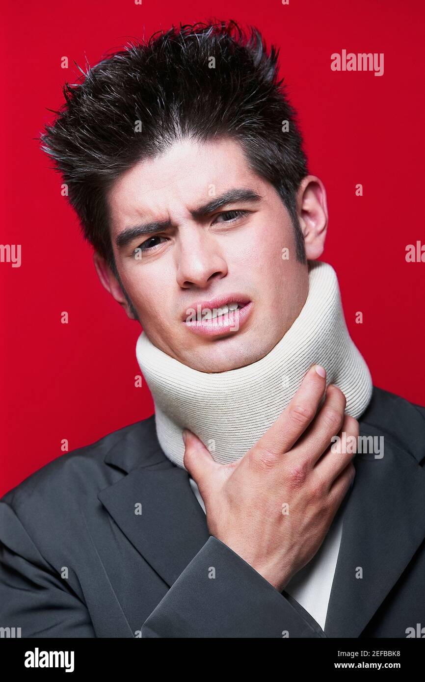 Young man wearing cervical collar hi-res stock photography and images ...