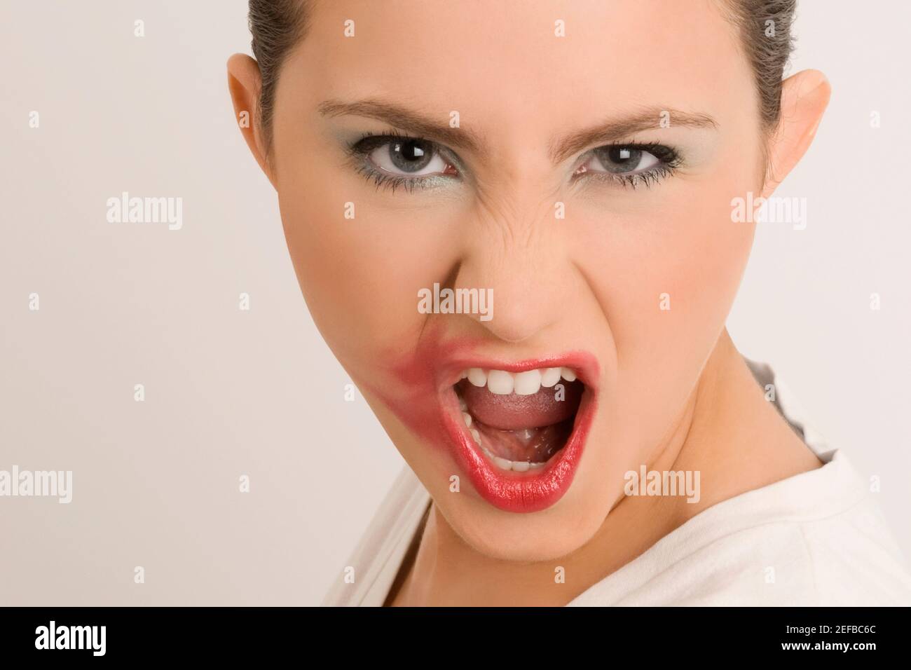 Messy lipstick woman hi-res stock photography and images - Alamy