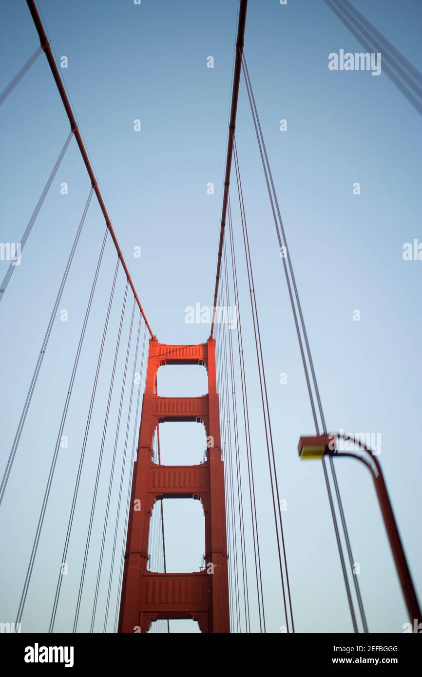 Low angle view of a bridge, Golden Gate Bridge, San Francisco ...