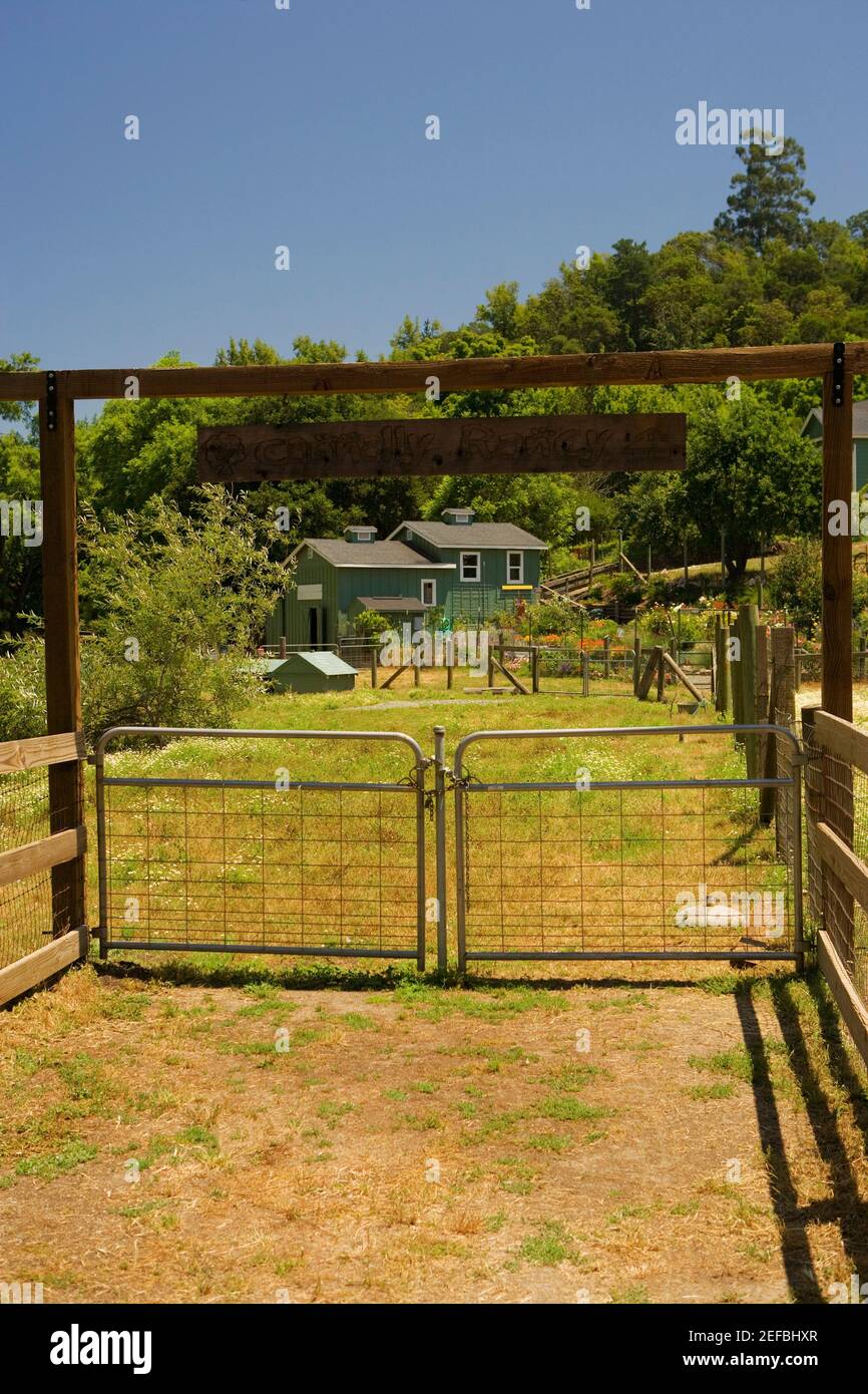 Closed gate of a house Stock Photo - Alamy