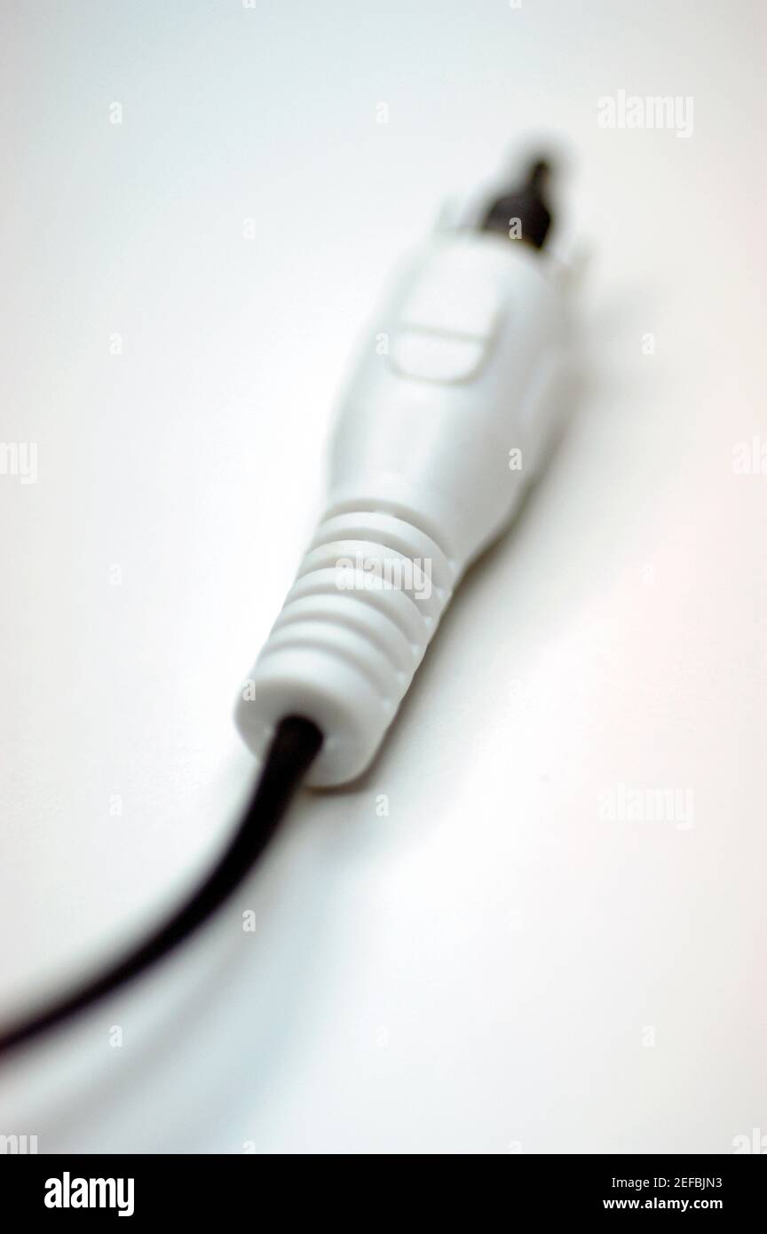 Extreme close-up of audio plug Stock Photo - Alamy