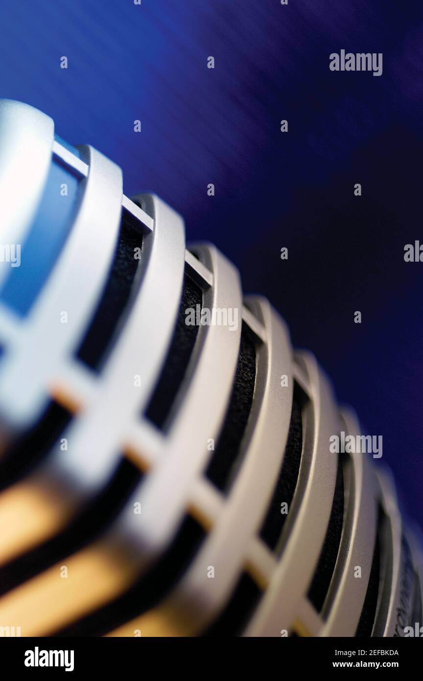 Extreme close-up of microphone Stock Photo - Alamy