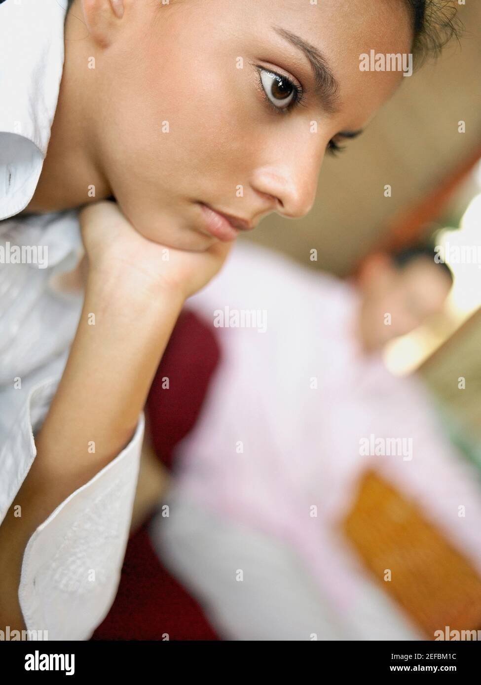 Close up of a teenage girl thinking Stock Photo - Alamy