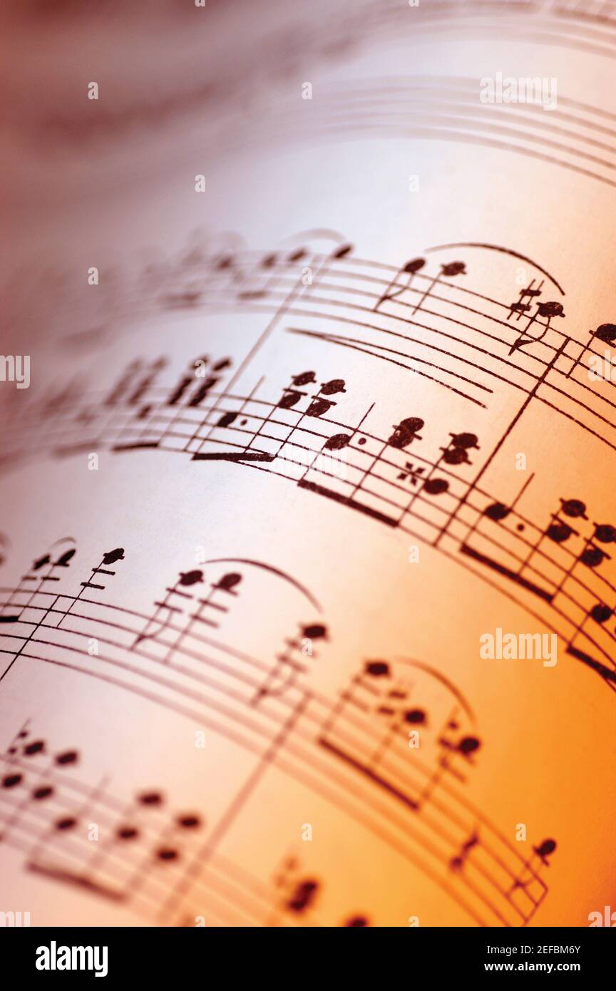 Close-up of sheet music Stock Photo - Alamy