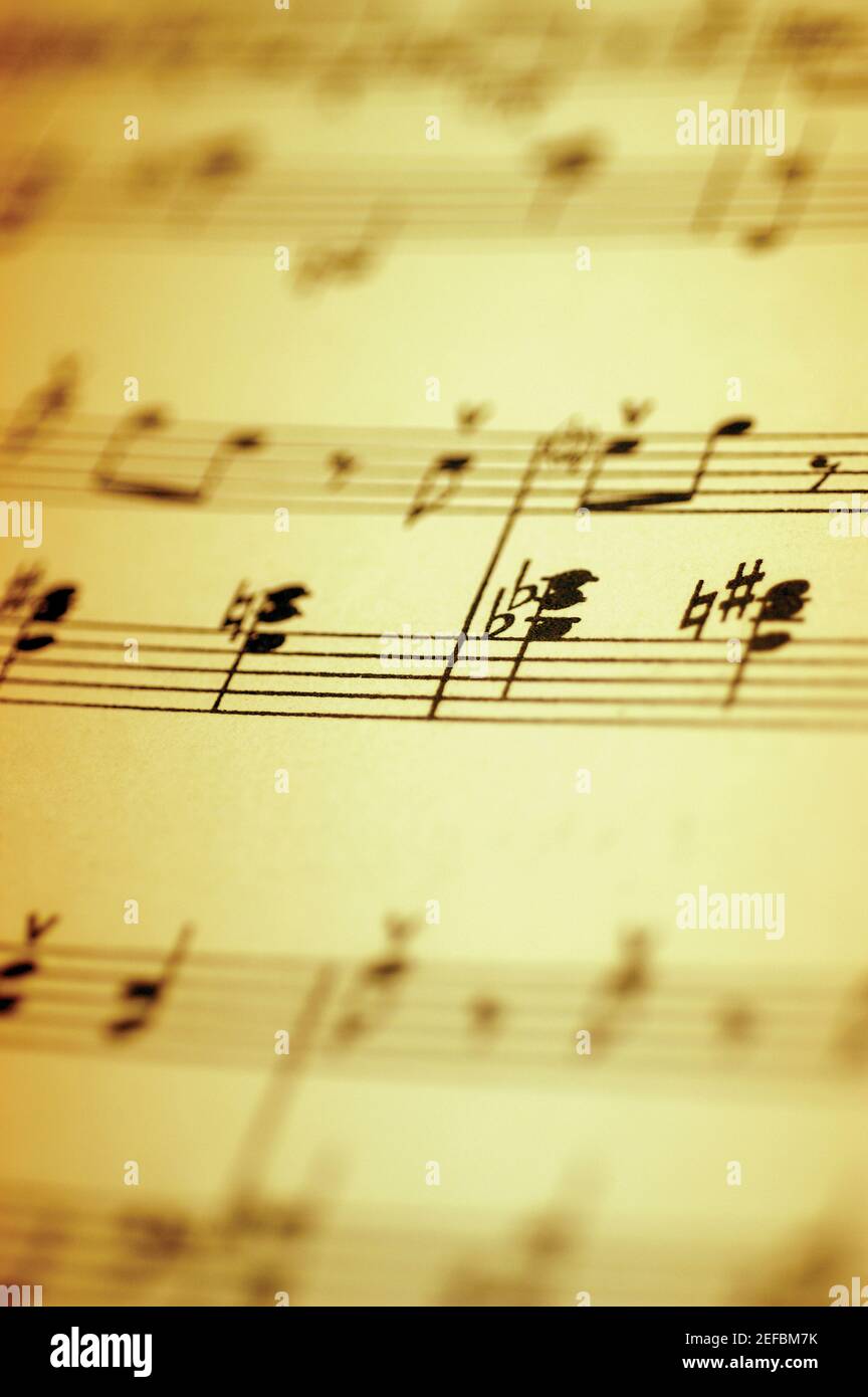 Extreme close-up of sheet music Stock Photo - Alamy