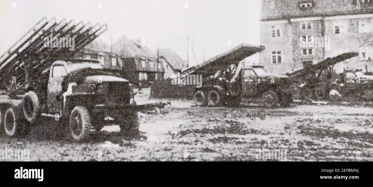 Barrelless field rocket artillery systems Katyusha of the Soviet Union ...