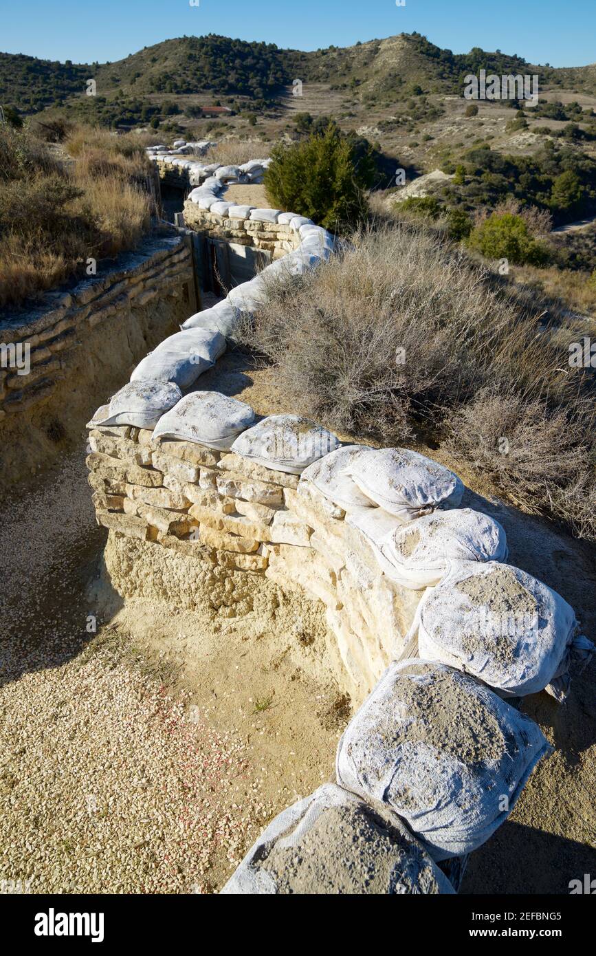 Reconstruction of a defensive position, named as George Orwell trench ...