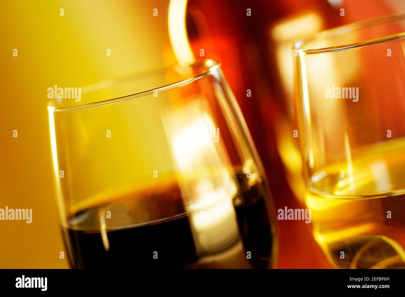 Close-up of two glasses of wine Stock Photo - Alamy