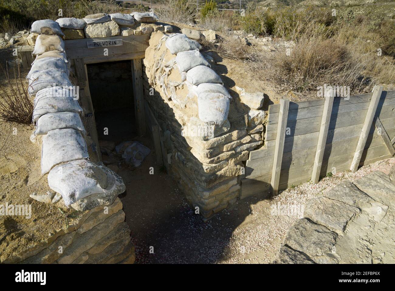 Reconstruction of a defensive position, named as George Orwell trench ...