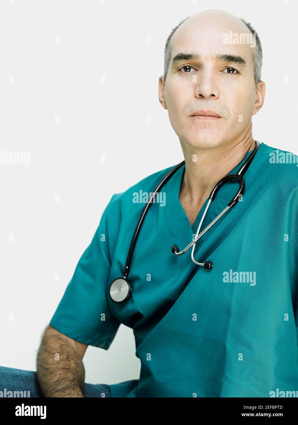 Portrait of a male doctor with a stethoscope around his neck Stock ...