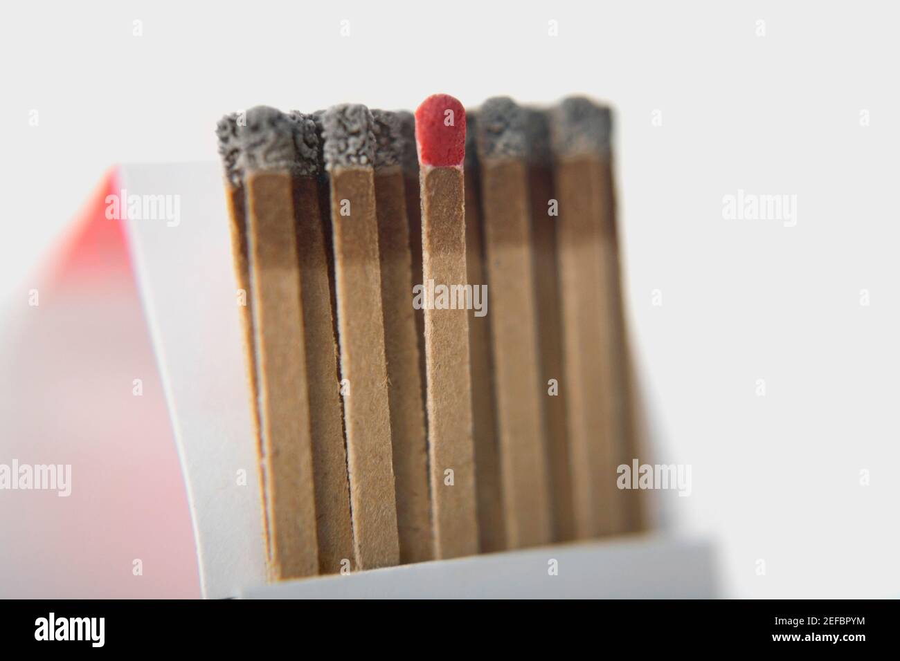 Close up of a matchstick with burnt match sticks Stock Photo - Alamy