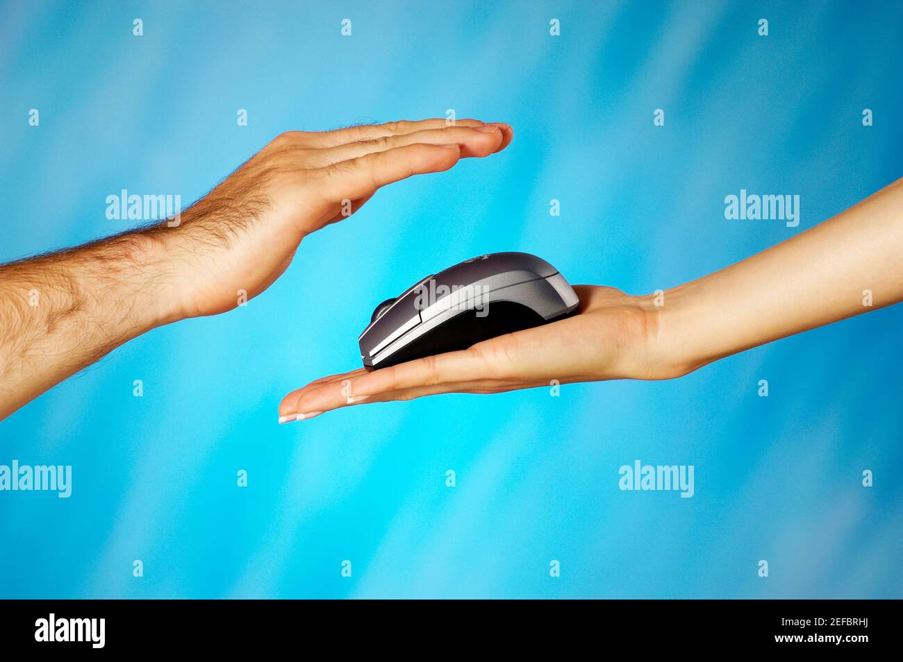 Hand man above computer hi-res stock photography and images - Alamy
