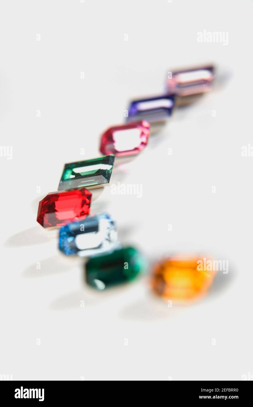 Close up of gems in a row Stock Photo - Alamy