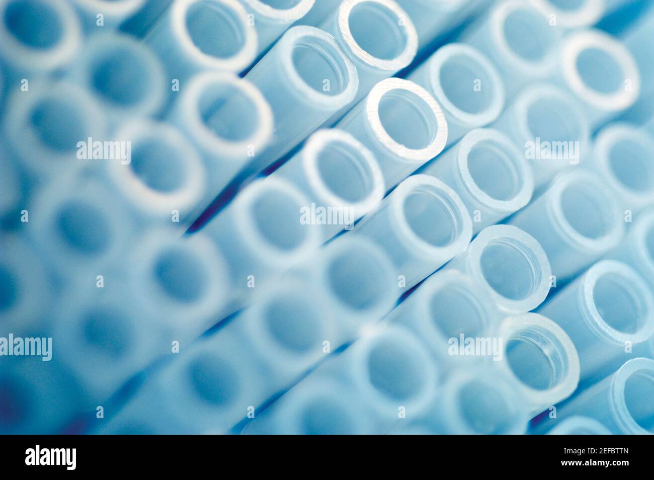 High angle view of an array of test tubes Stock Photo - Alamy