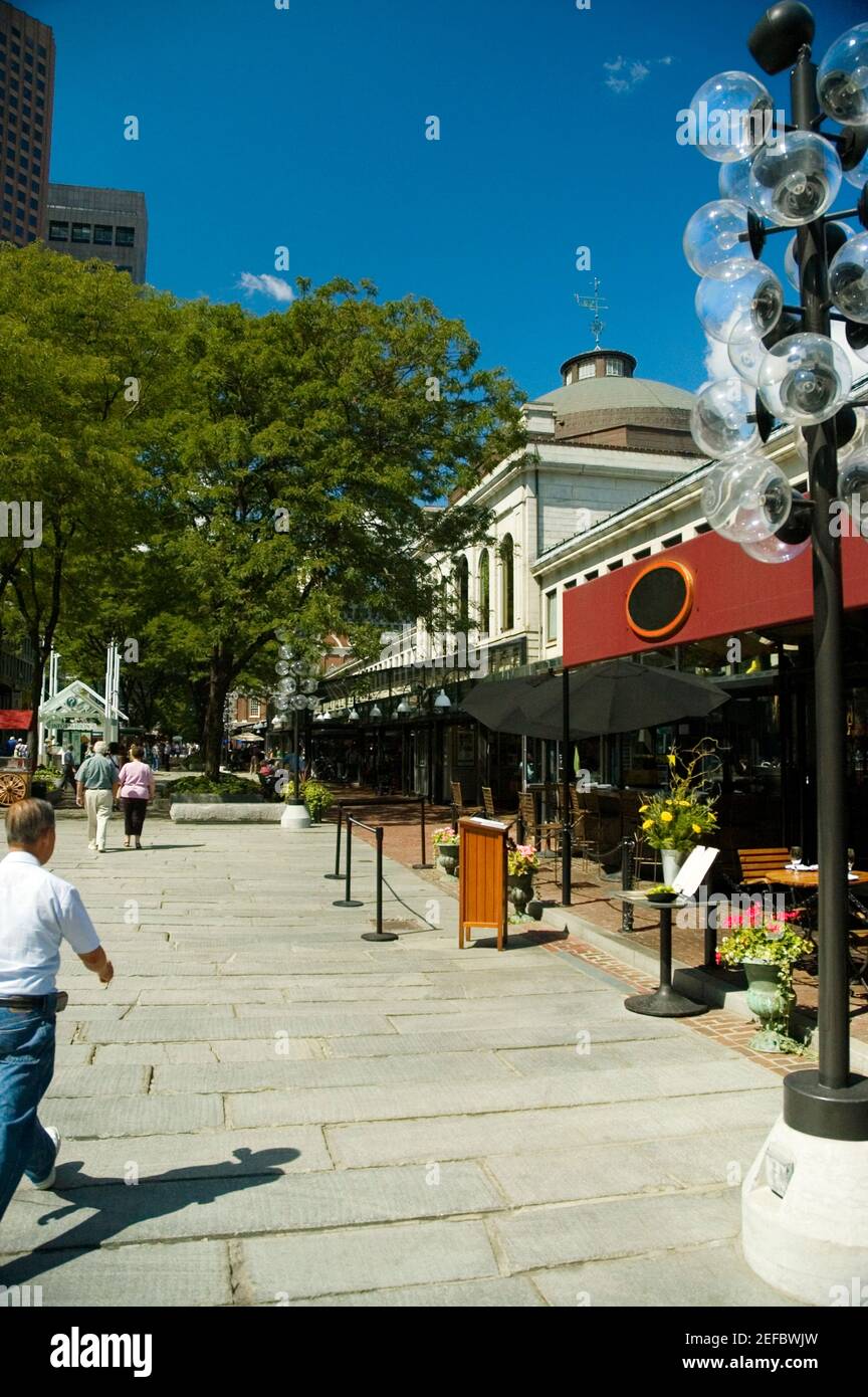 Tourist walking on a walkway, Boston, Massachusetts, USA Stock Photo ...