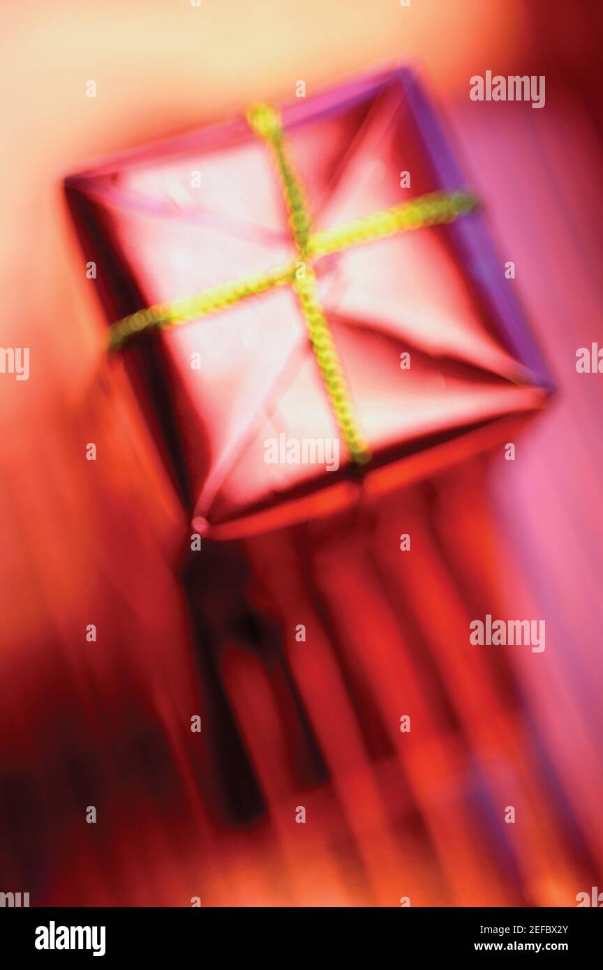 High angle view of a Christmas present Stock Photo - Alamy