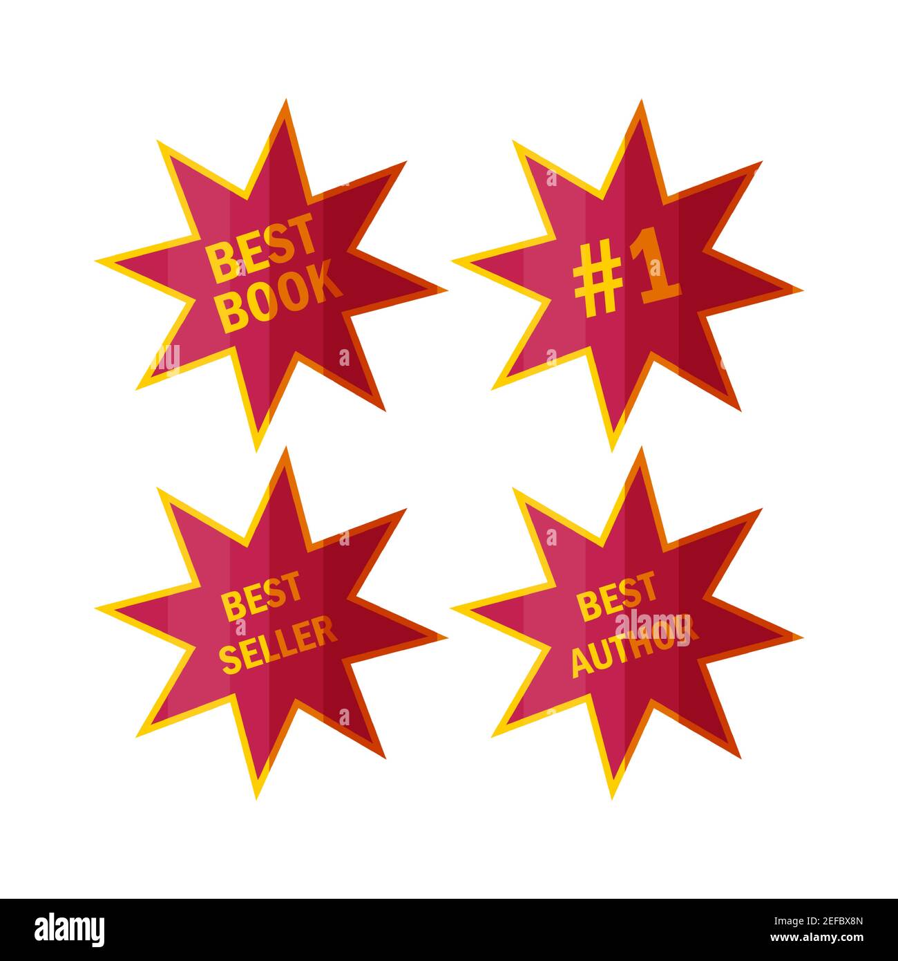 Best seller stickers and badges. Labels for top book sellers in cartoon ...