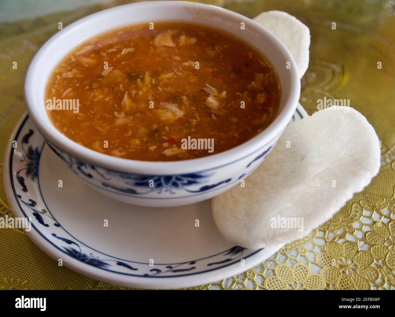Asian sweet and sour Peking soup Stock Photo - Alamy