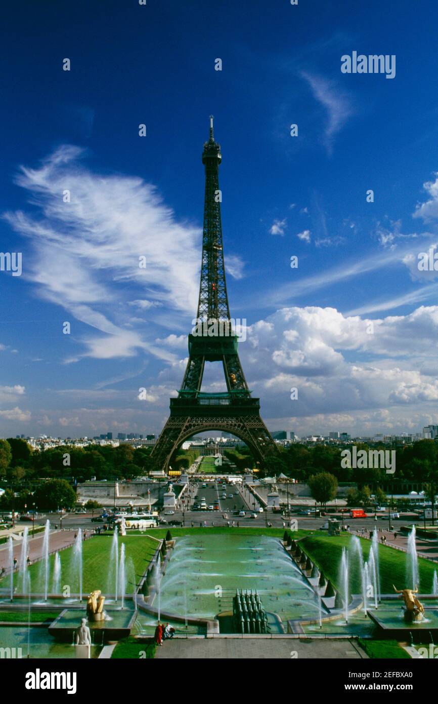 Front view of Eiffel tower, Paris, France Stock Photo - Alamy