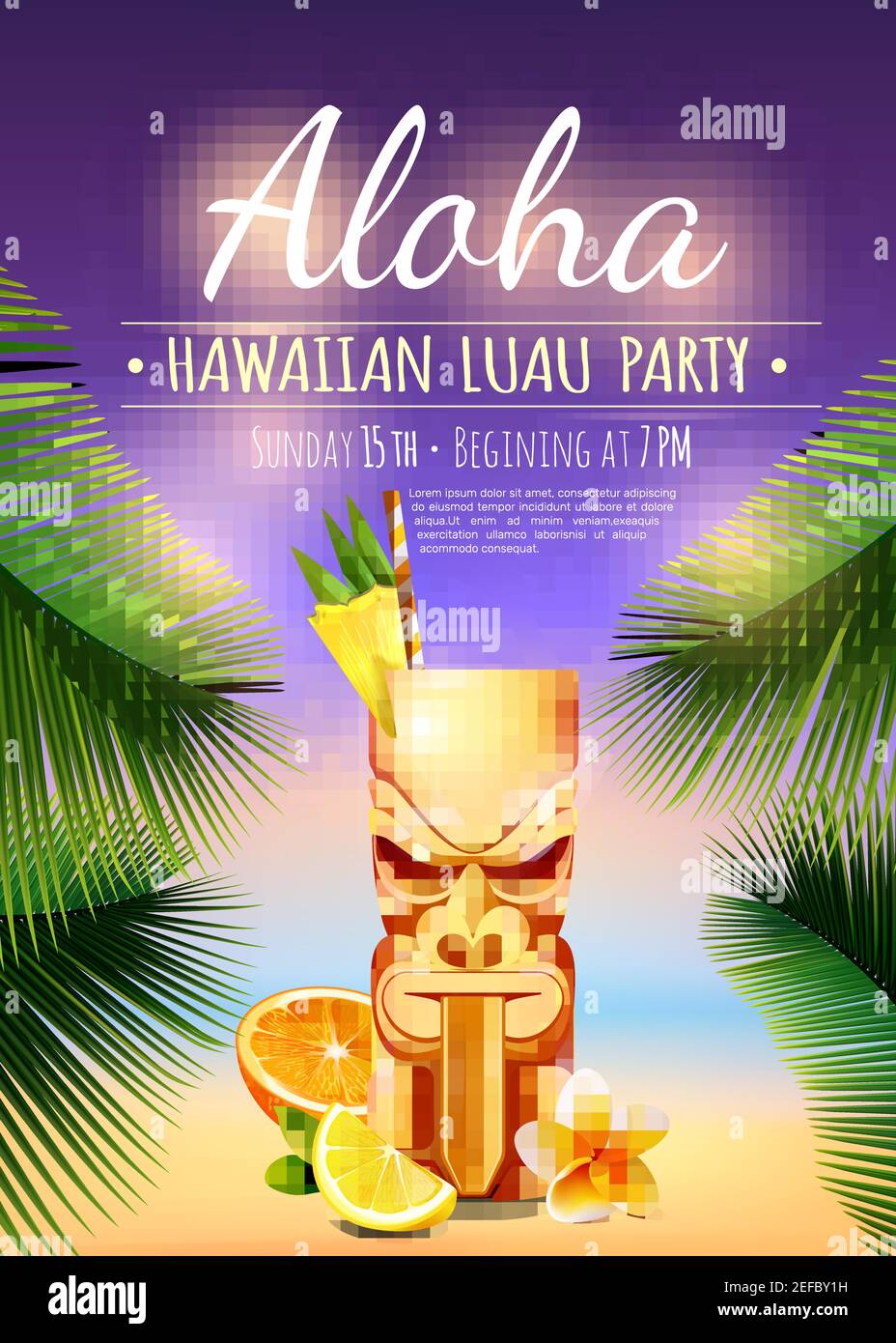 Hawaii tropical tiki drink Stock Vector Images - Alamy