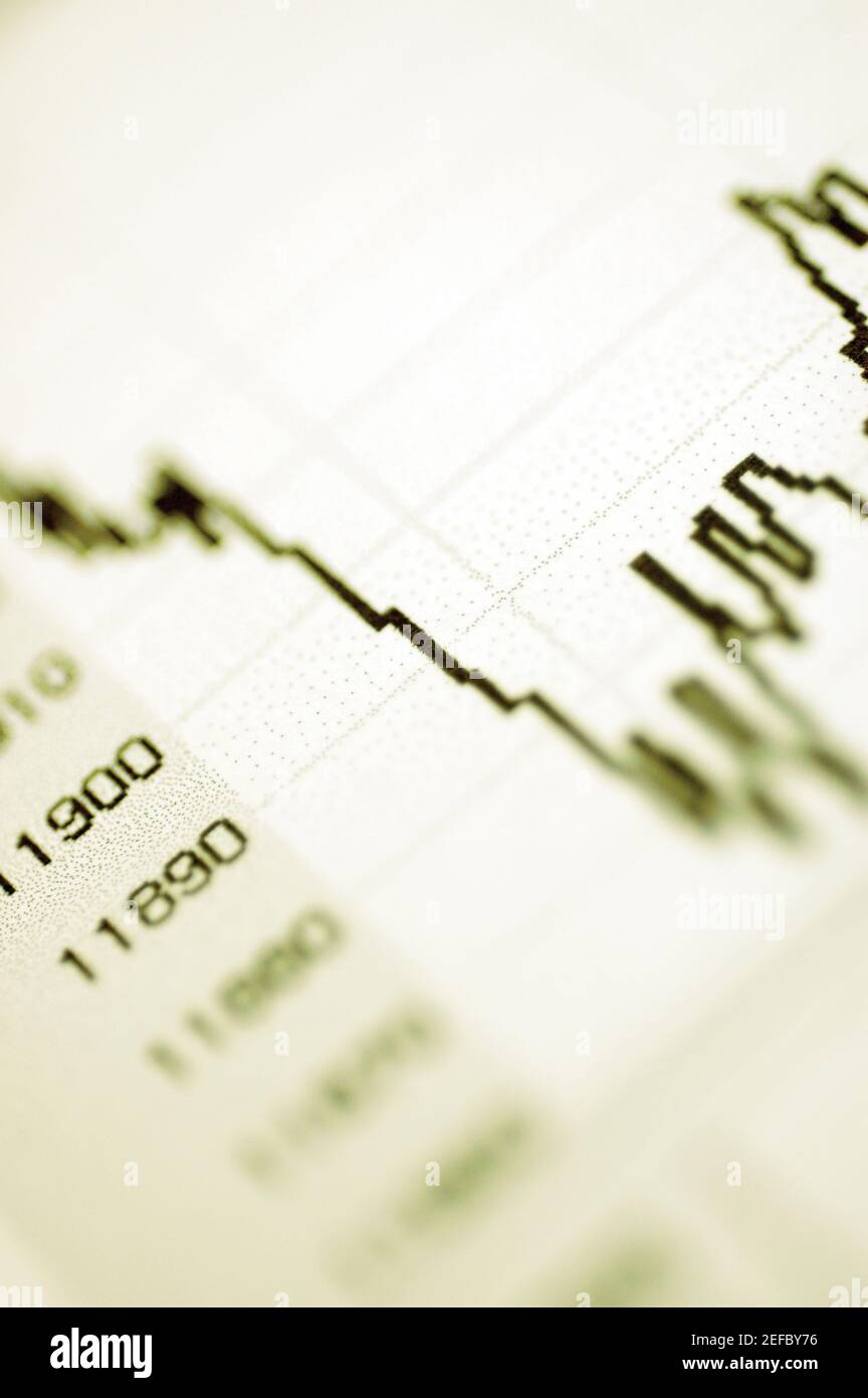 Close-up of a line graph Stock Photo - Alamy