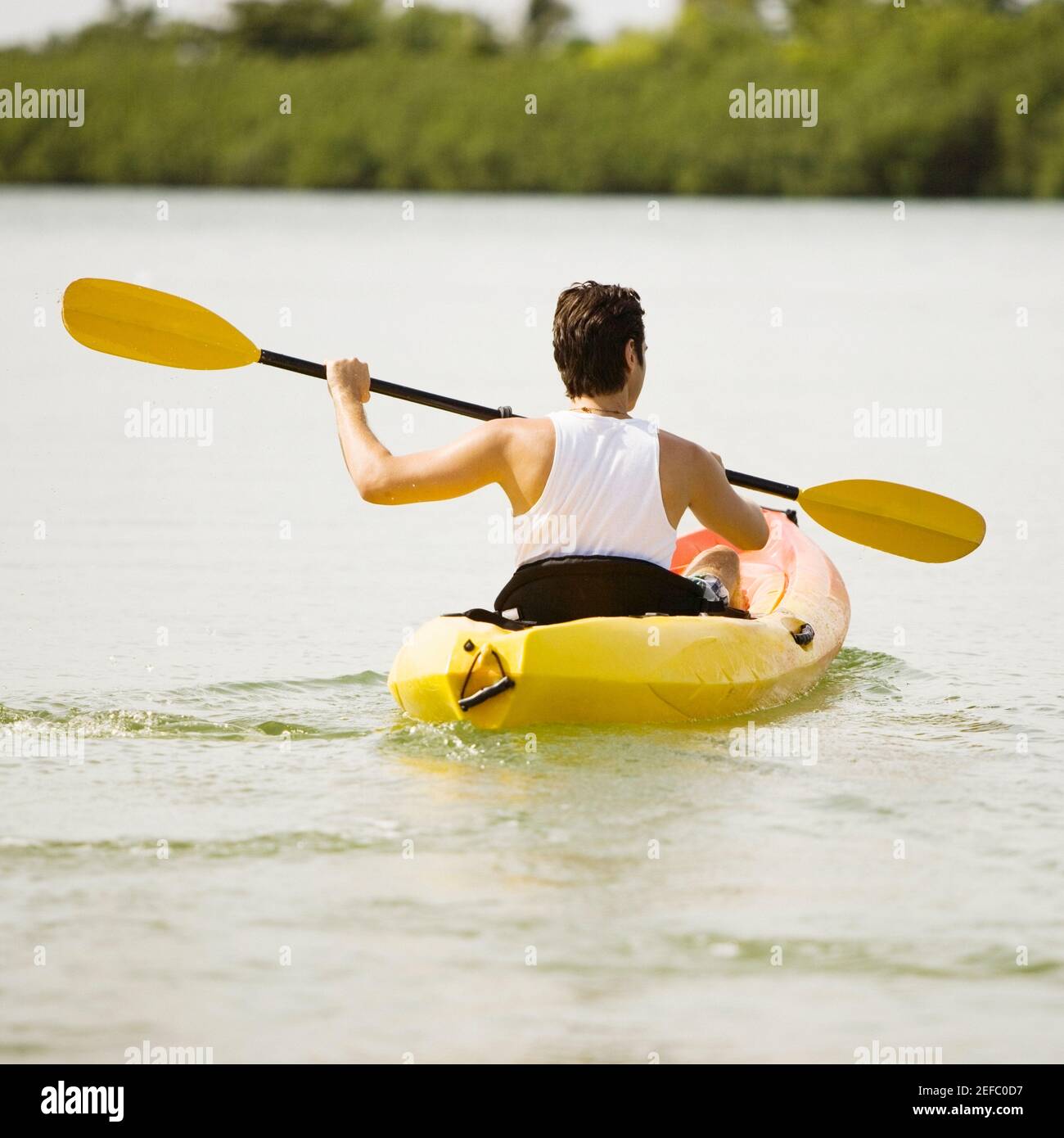 Rear view of a man kayaking hi-res stock photography and images - Alamy