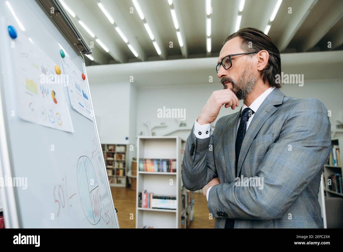 Serious pensive successful male hi-res stock photography and images - Alamy
