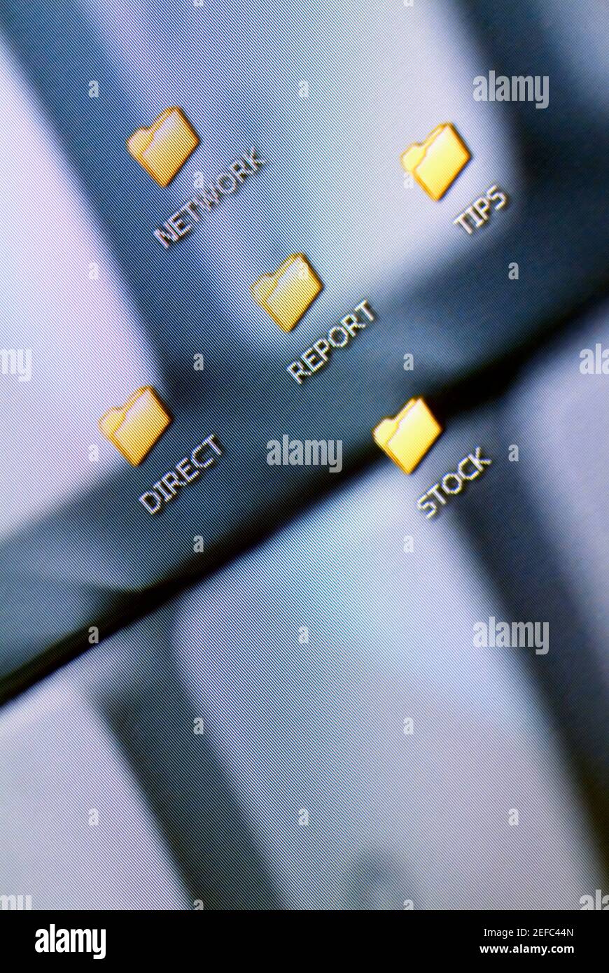 Close-up of computer icons on a visual screen Stock Photo - Alamy