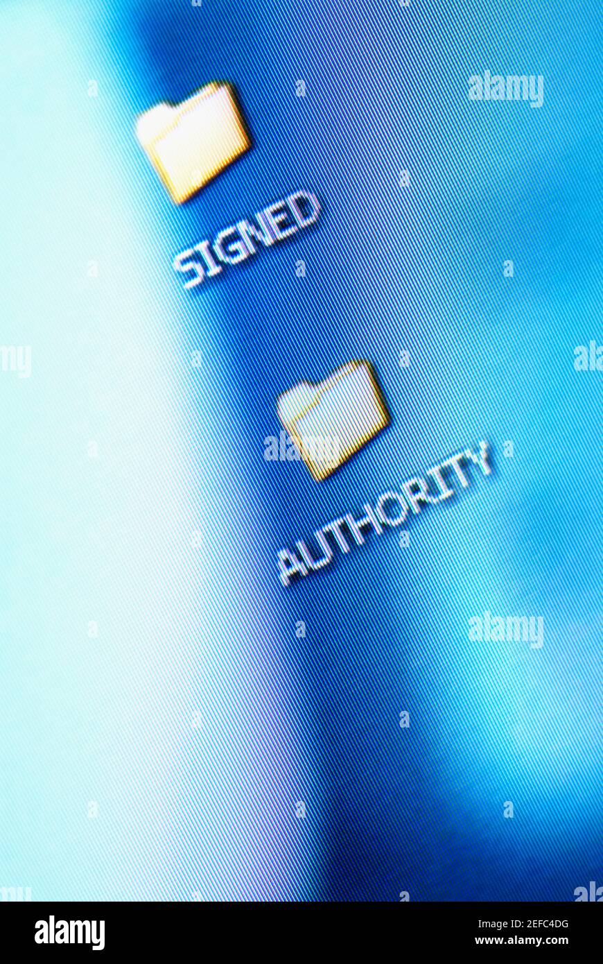 Close-up of computer icons on a visual screen Stock Photo - Alamy