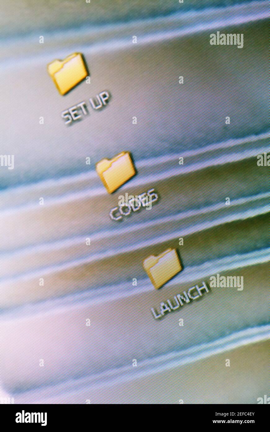 Close-up of computer icons on a visual screen Stock Photo - Alamy