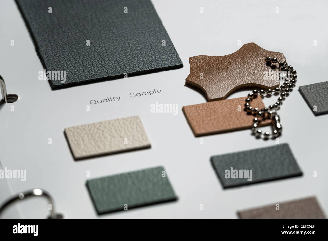 leather swatch book with various different colors Stock Photo - Alamy