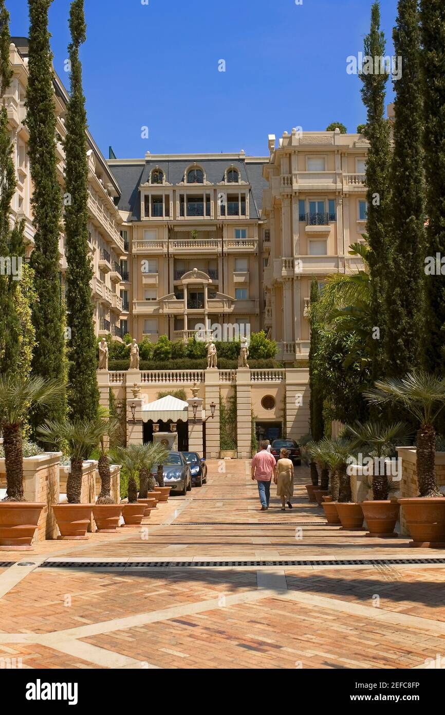 Trees in front of a building, Monte Carlo, Monaco Stock Photo - Alamy