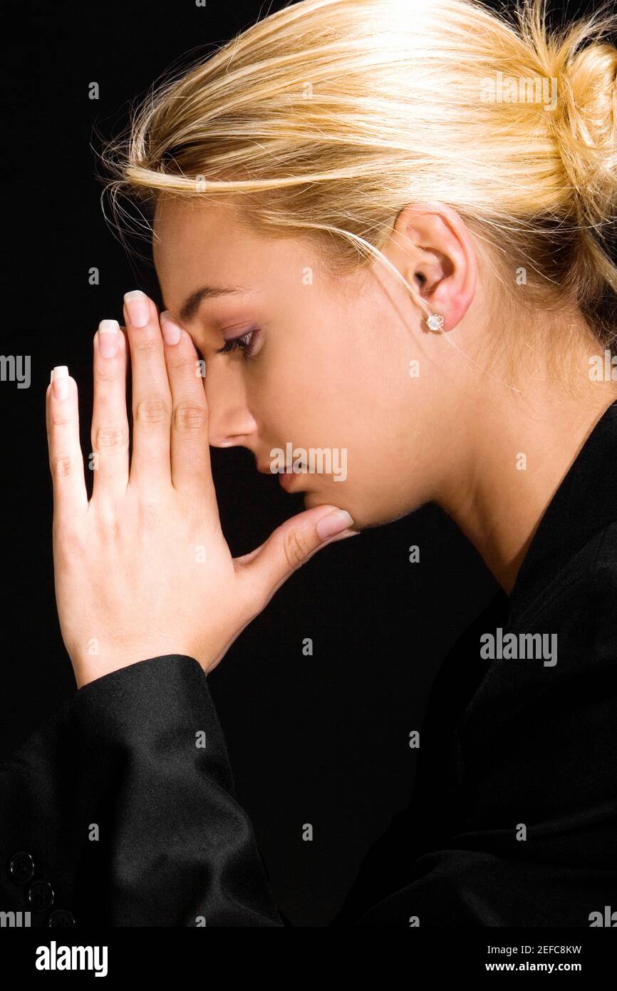 Side profile beautiful european woman hi-res stock photography and ...