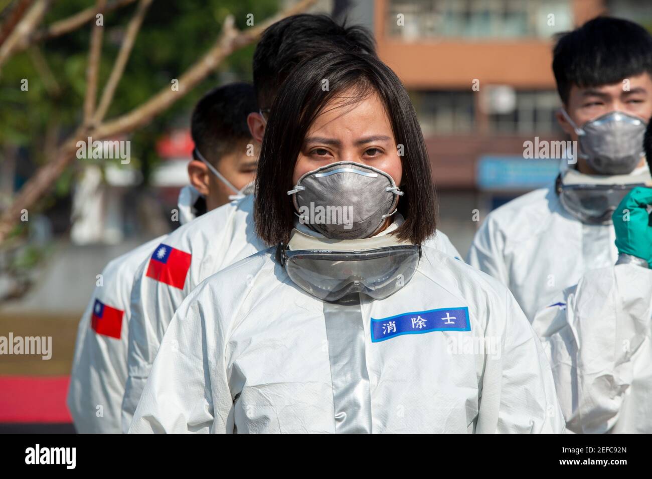 Taoyuan, Taiwan. 1st Feb, 2021. A soldier is seen dressed in a ...