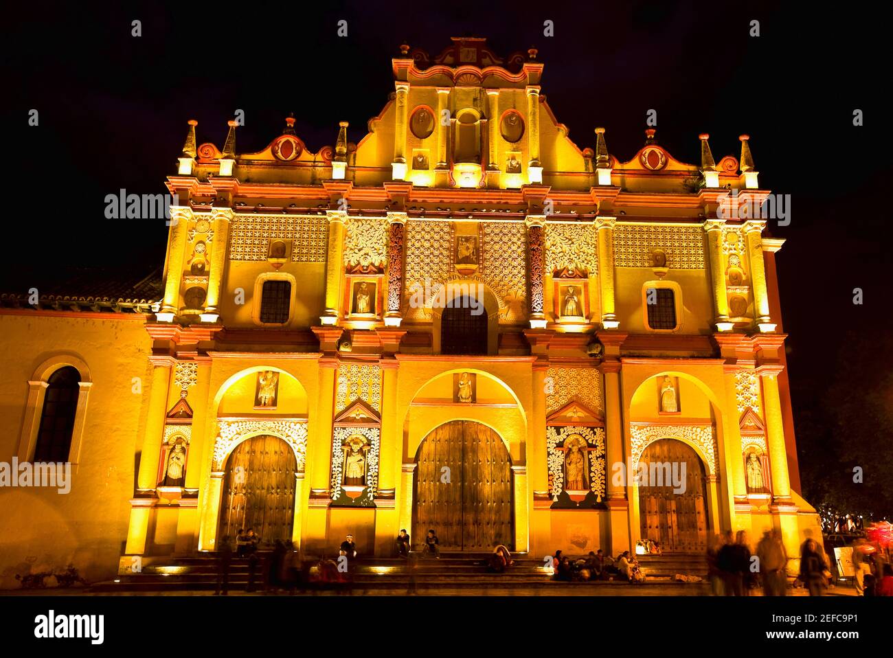 Facade of a cathedral, San Cristobal, San Cristobal De Las Casas, Chiapas, Mexico Stock Photo ...