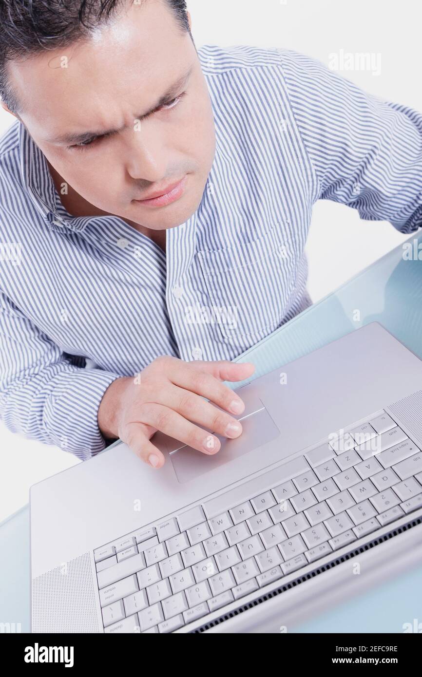 Middle aged black man using laptop hi-res stock photography and images ...