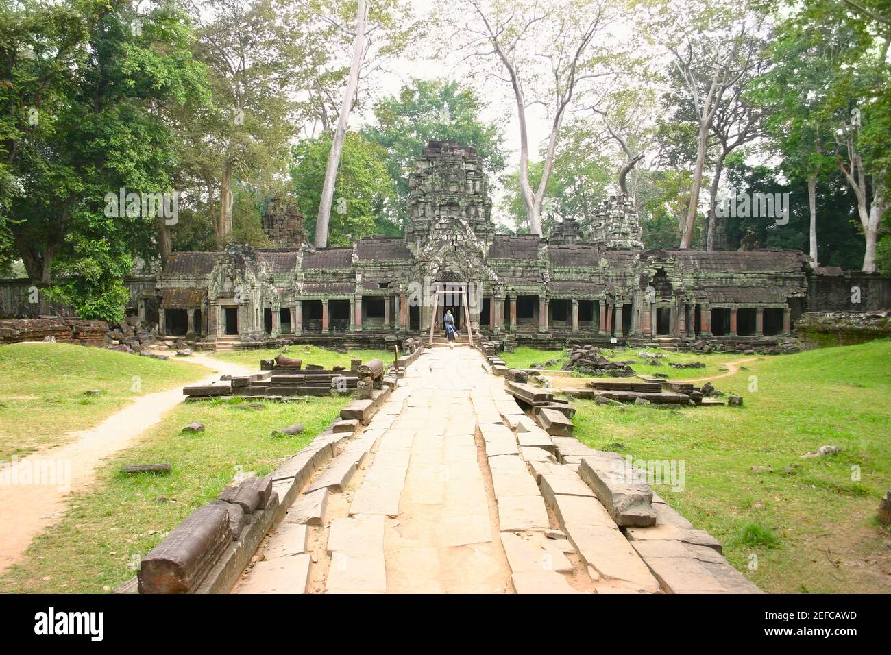 Path leading towards a temple, Angkor Wat, Siem Reap, Cambodia Stock ...