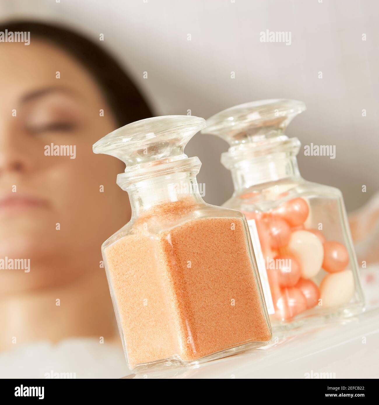 Close-up of a herbal medicine and pearls in a jar Stock Photo - Alamy