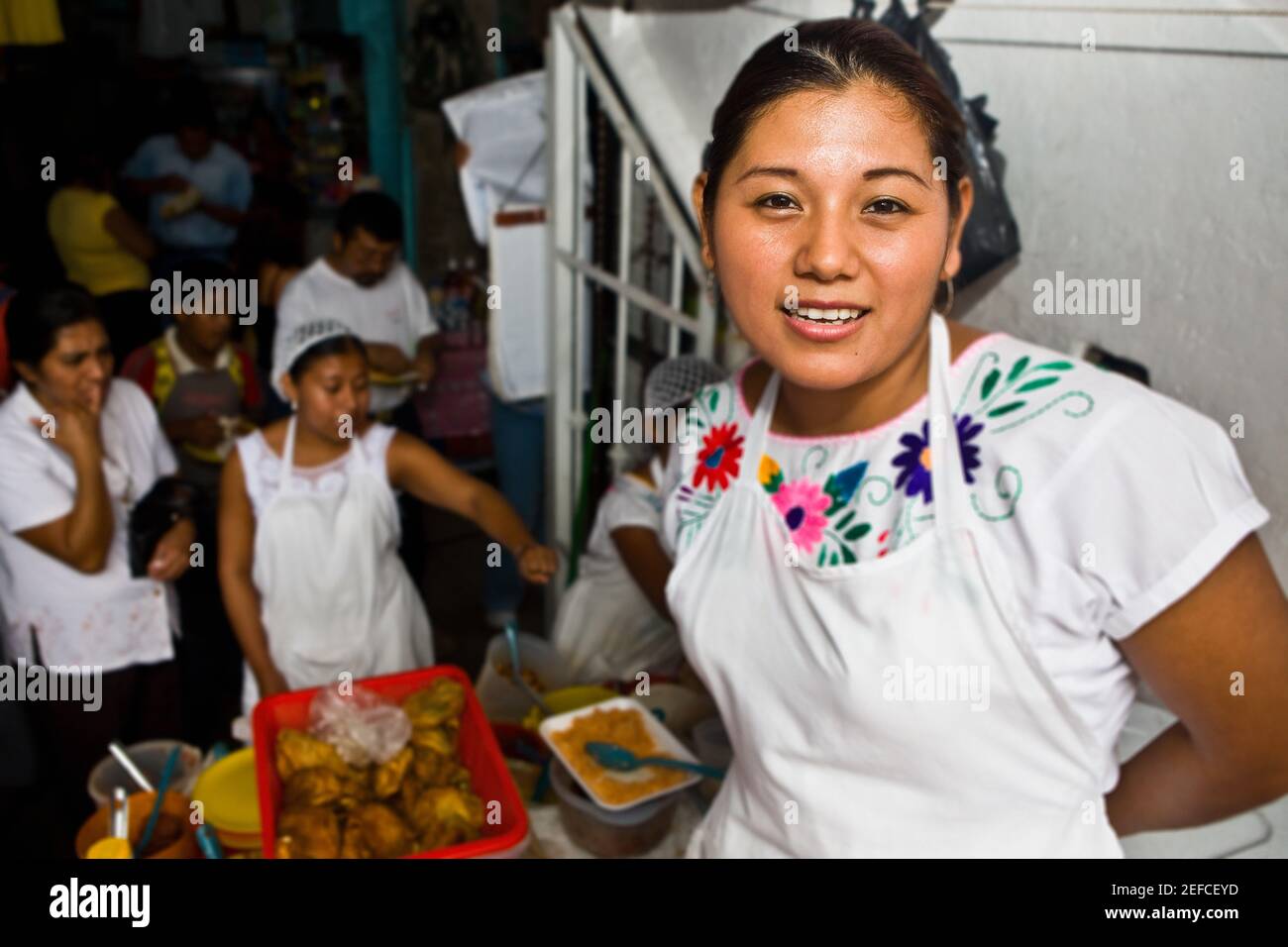 Portrait of a young woman smiling, Papantla, Veracruz, Mexico Stock ...