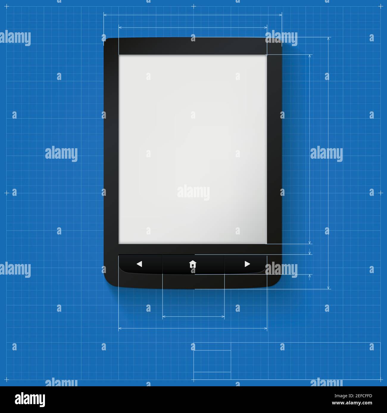Realistic e-book on the drawing grid with dimensions Stock Vector Image ...